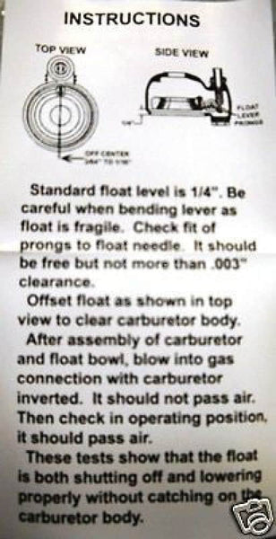 1271-33 27380-33 27380-50 Rubber Ducky Linkert Replacement Float Kit ...